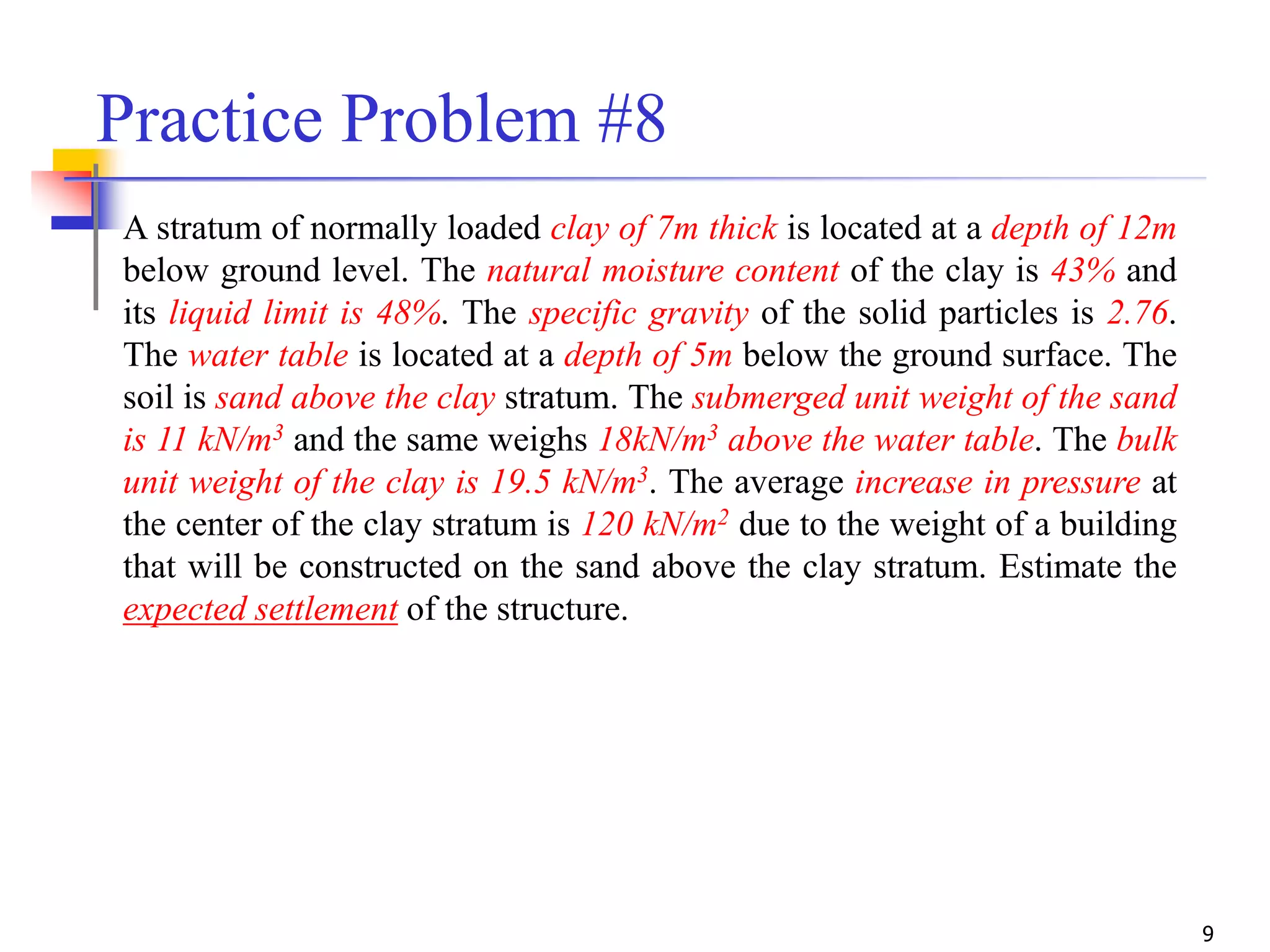 Geotechnical Engineering-I [Lec #21: Consolidation Problems] | PPSX