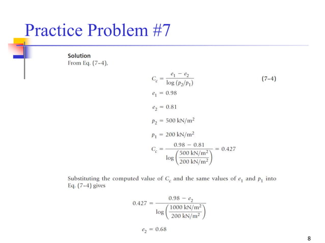 Geotechnical Engineering-I [Lec #21: Consolidation Problems] | PPSX