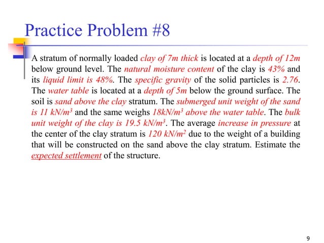 Geotechnical Engineering-I [Lec #21: Consolidation Problems] | PPSX