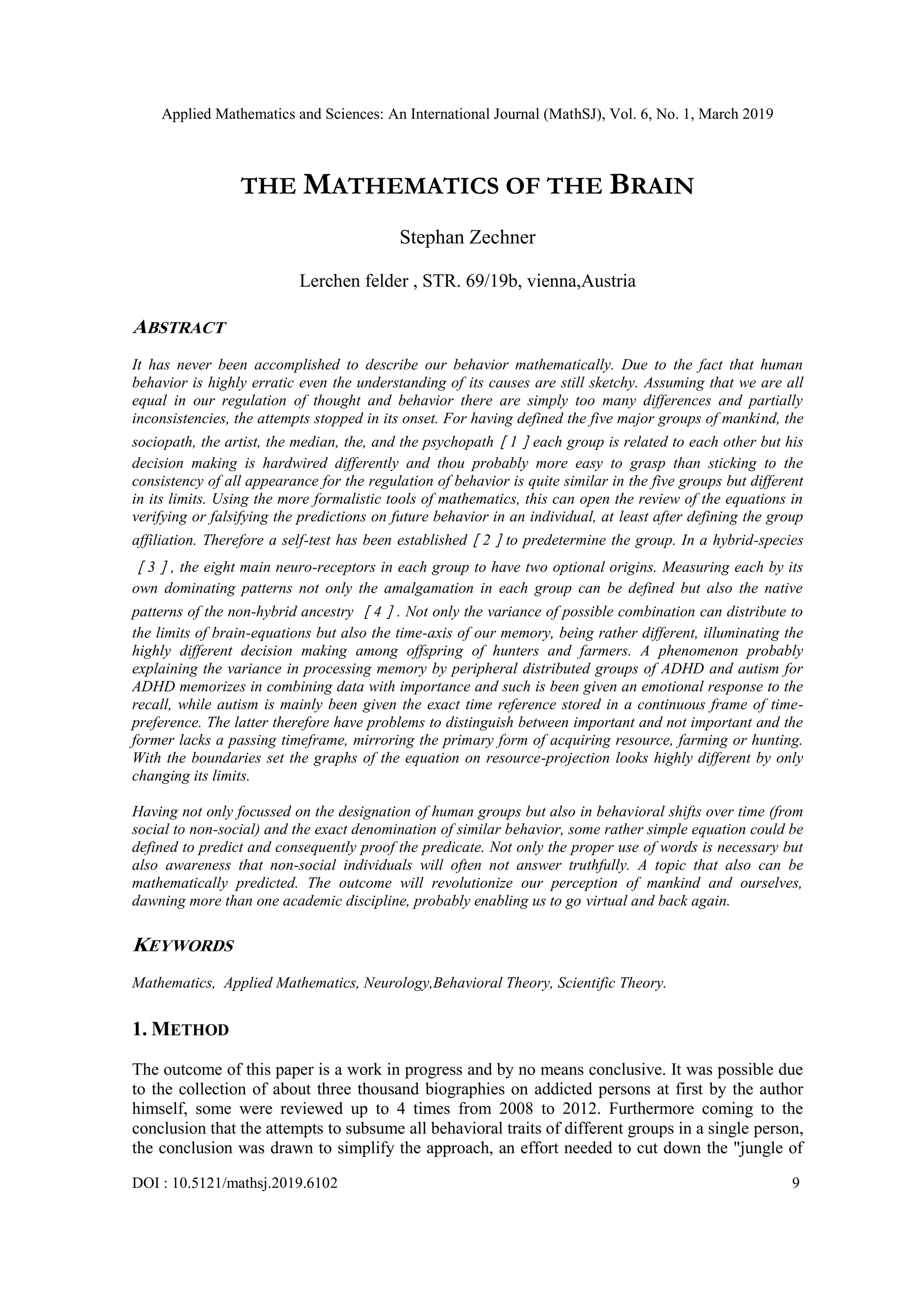 THE MATHEMATICS OF THE BRAIN | PDF