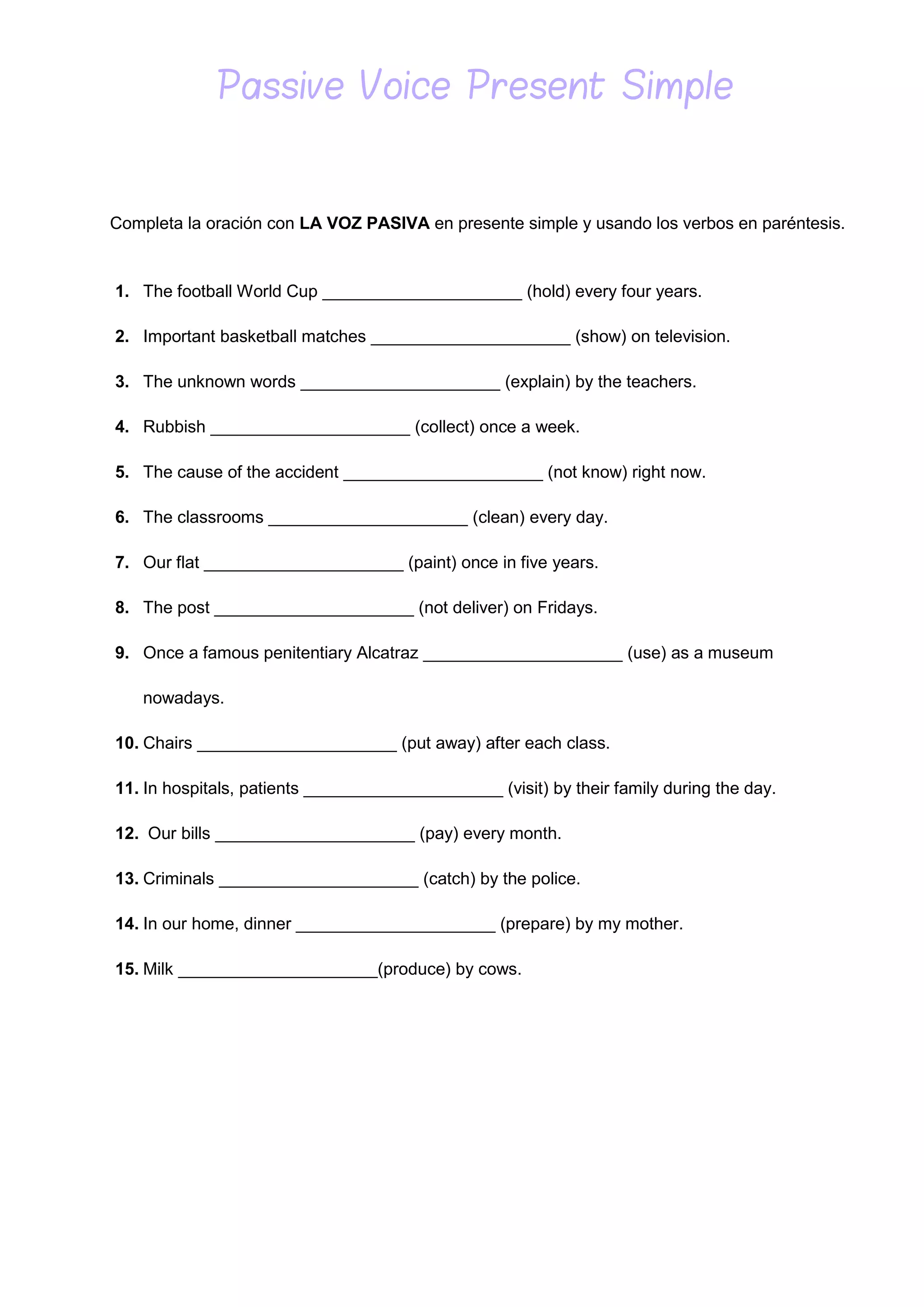 Passive Voice Tense Chart, Gerund and Infinitive Chart, Active Passive ...