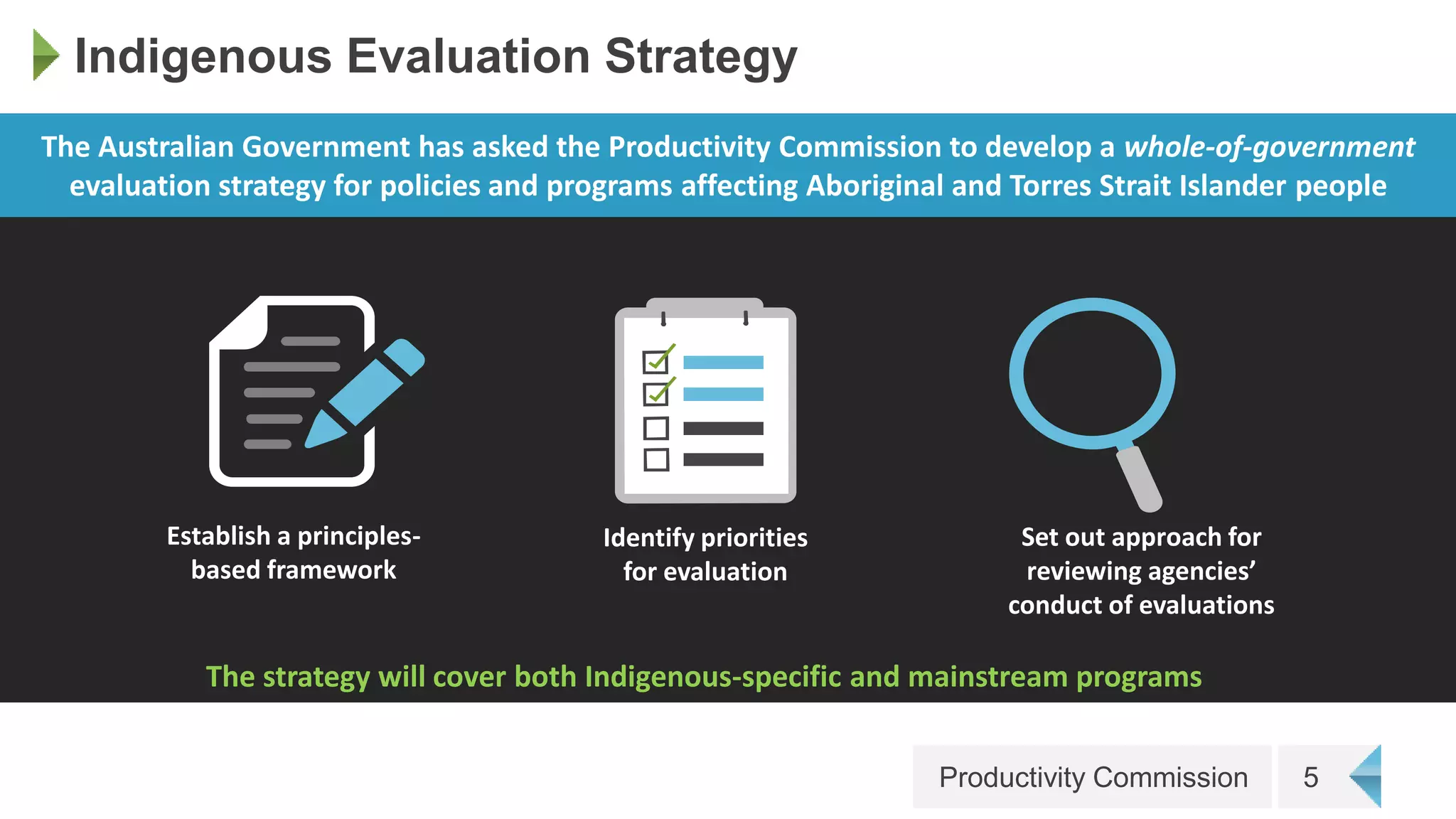 Indigenous Evaluation Strategy - Productivity Commissioner, Romalie Mokak | PPTX