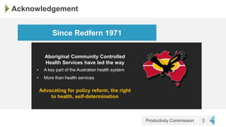 Indigenous Evaluation Strategy - Productivity Commissioner, Romalie ...