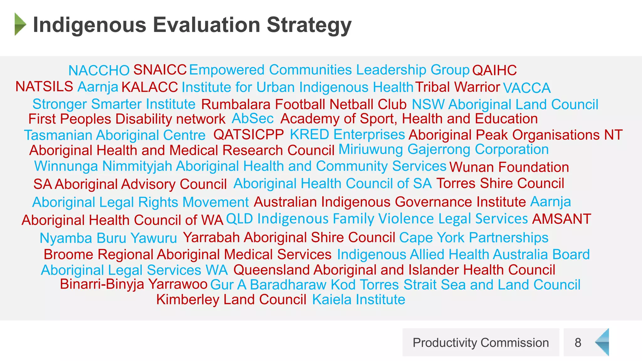 Indigenous Evaluation Strategy | Productivity Commissioner, Romalie ...