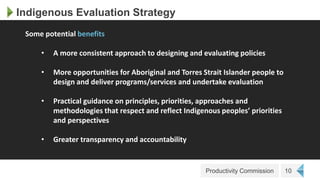 Indigenous Evaluation Strategy | Productivity Commissioner, Romalie ...
