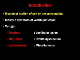 Evaluation of vertigo | PPT