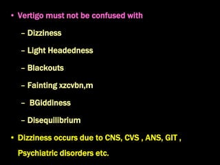 Evaluation of vertigo | PPT