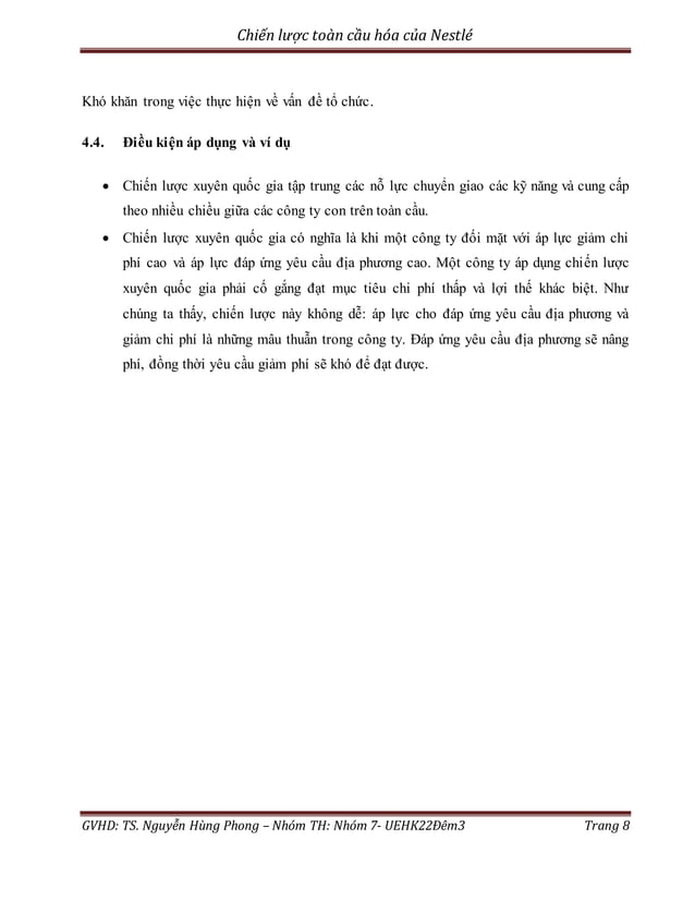 Tiểu luận Quản trị kinh doanh quốc tế Chiến lược toàn cầu của Nestlé, HAY | DOC