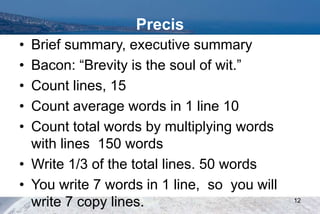 Functional English 23. Reading Comprehension, Precis Writing. Code 0073 | PPT