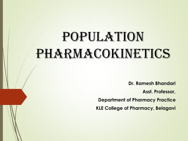 Population pharmacokinetics | PDF | Pharmaceutical Drugs | Medical Health