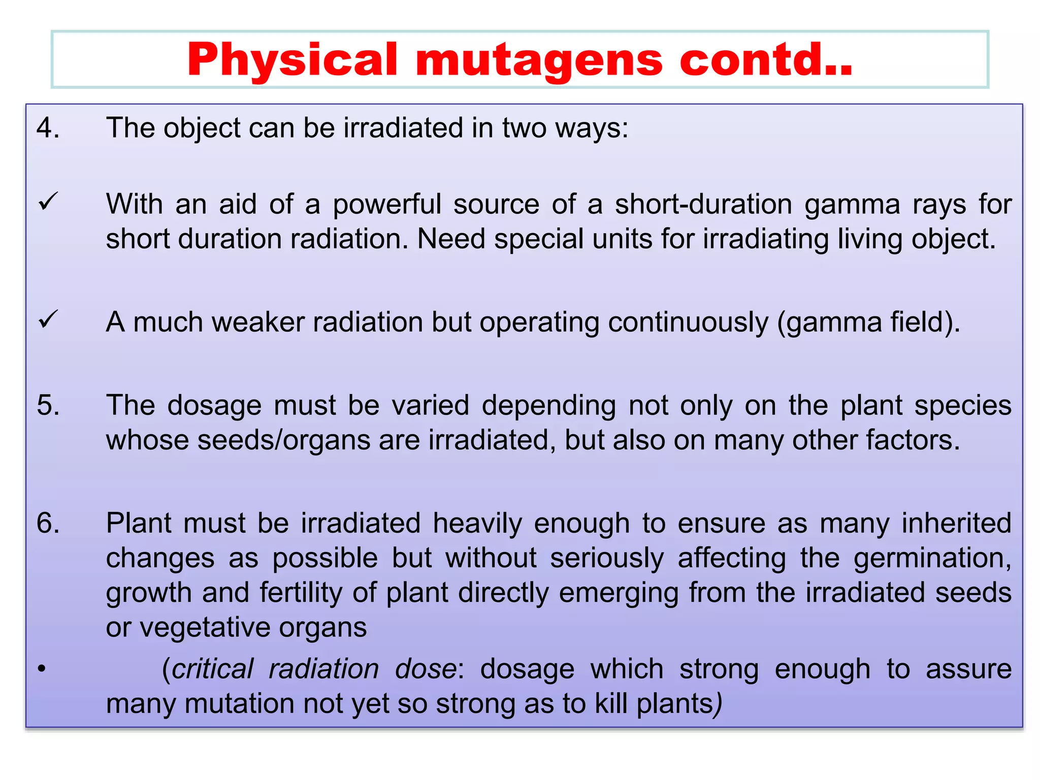 21. Mutation Breeding in crop improvement | PPTX