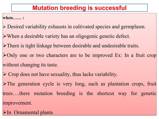 21. Mutation Breeding in crop improvement | PPTX