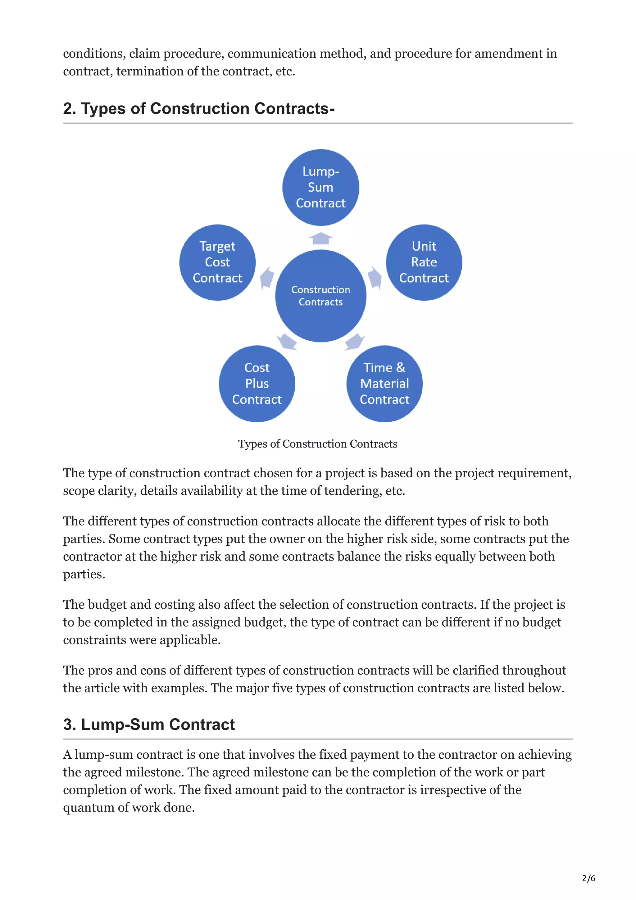 5 Popular Types of Construction Contracts | PDF