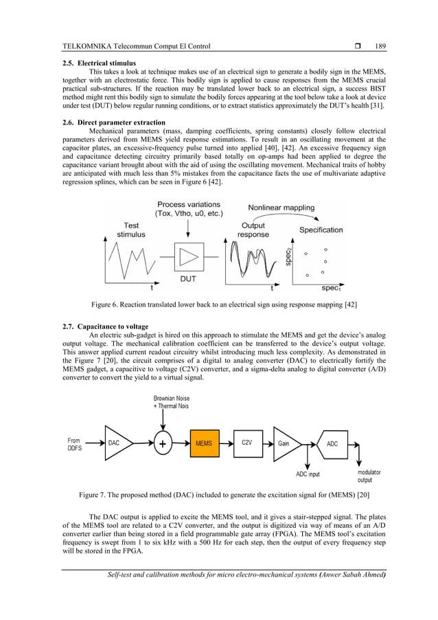 Self-test and calibration methods for micro electro-mechanical systems ...