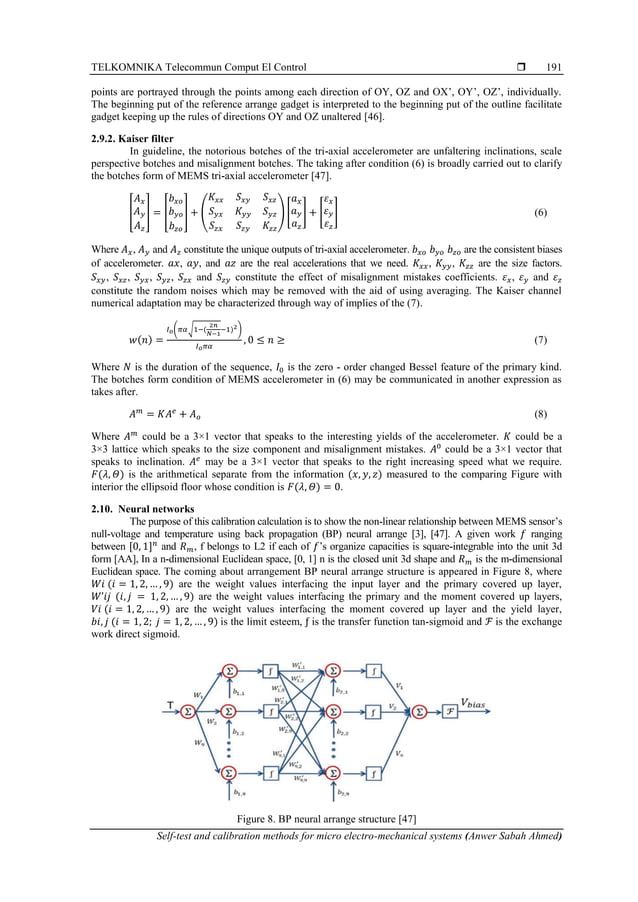 Self-test and calibration methods for micro electro-mechanical systems ...