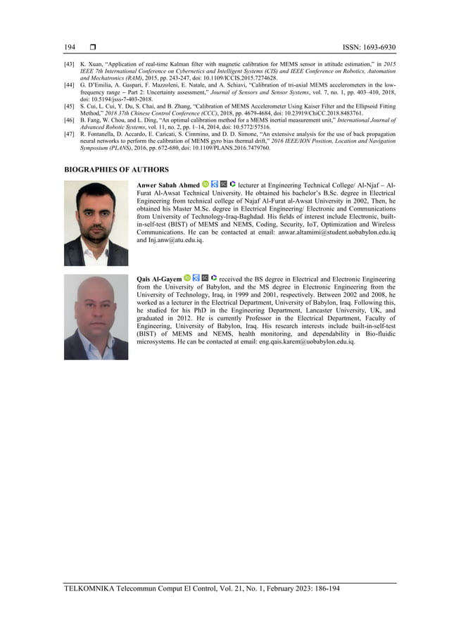 Self-test and calibration methods for micro electro-mechanical systems ...