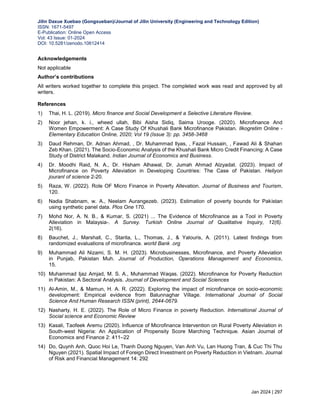 IMPACT OF MICROFINANCE ON POVERTY REDUCTION IN SOUTHERN PUNJAB PAKISTAN ...