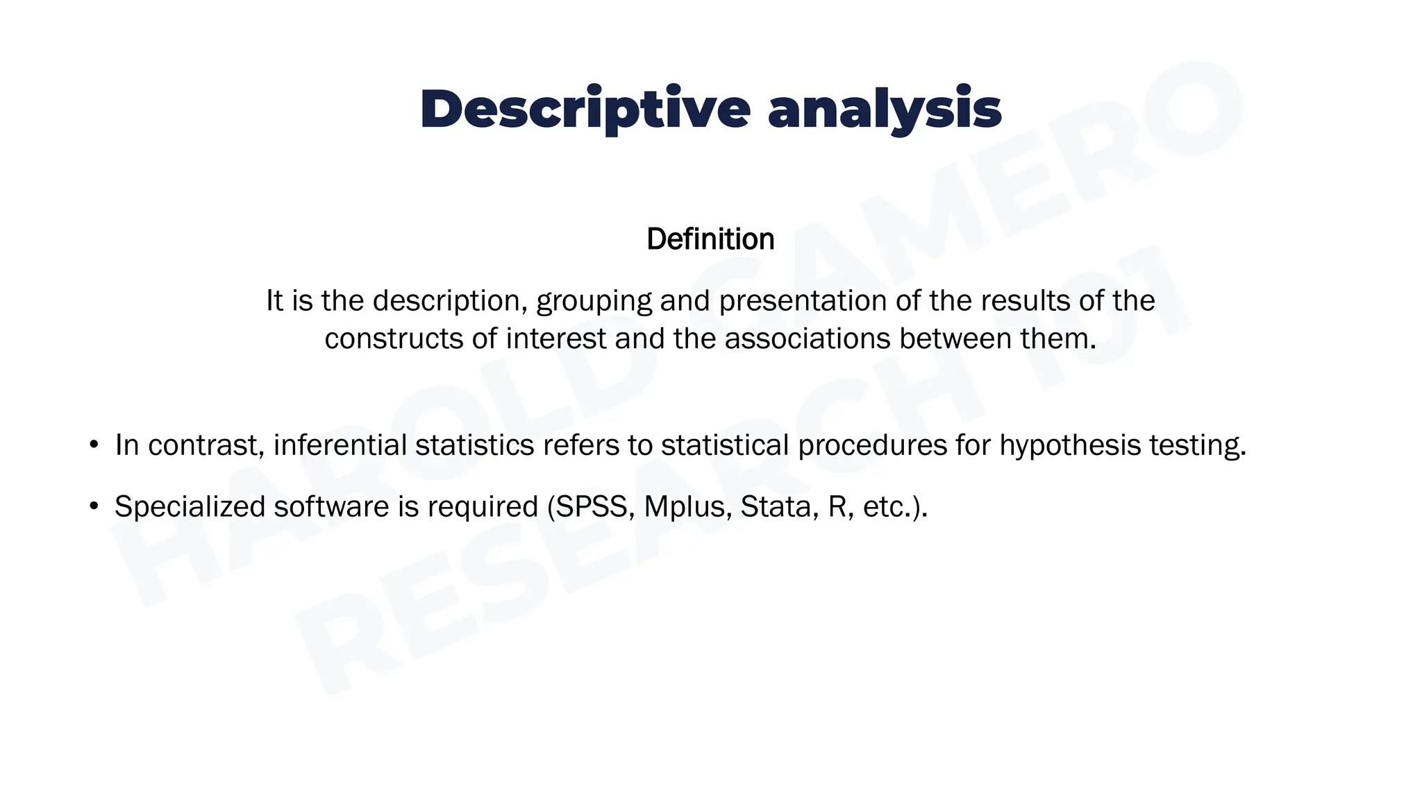 Research 101: Descriptive Quantitative Analysis | PDF