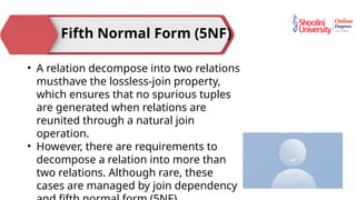 Advanced Database Normalization: From Functional Dependencies to 5NF | PPTX