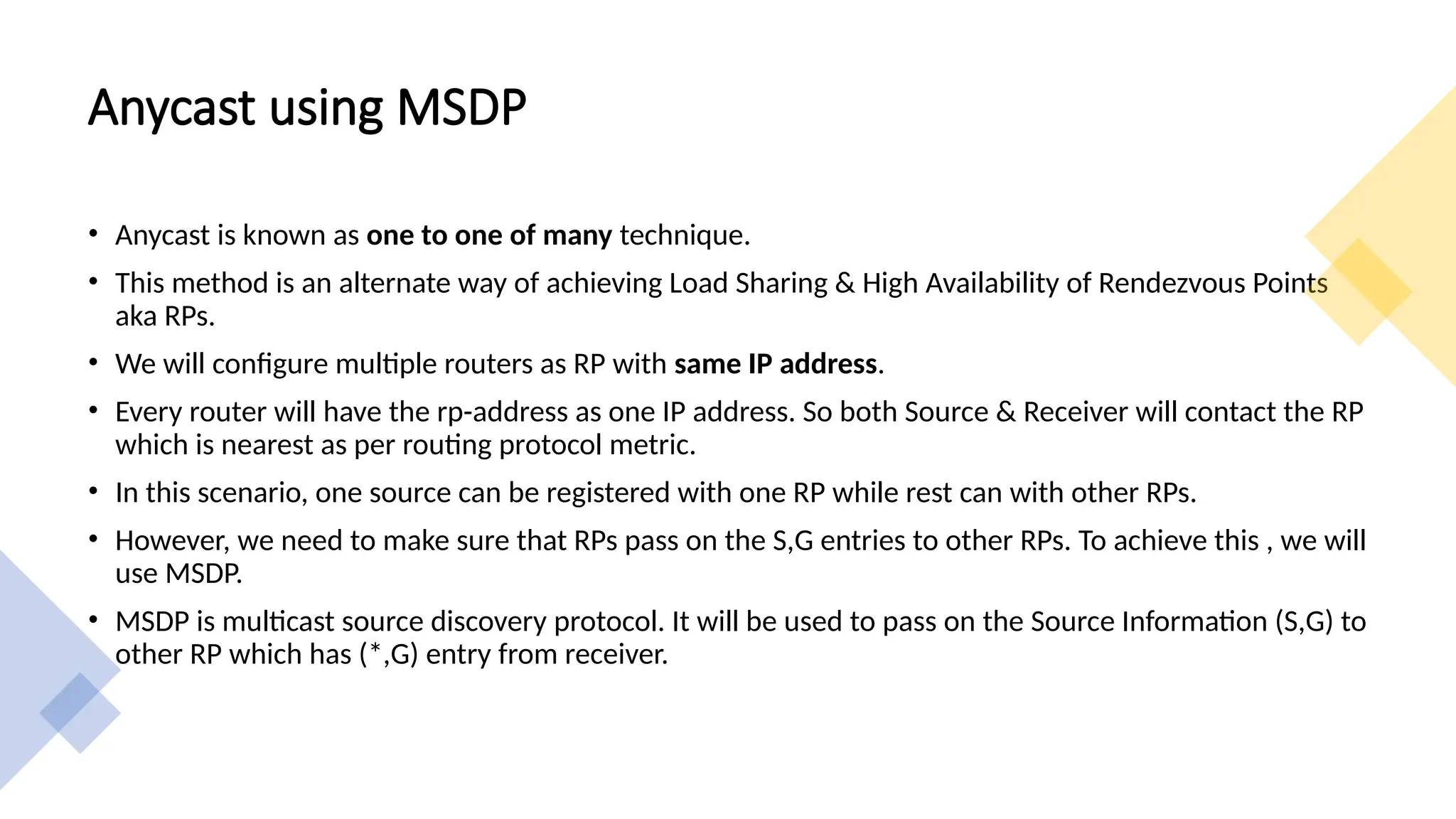 Network-Engineering Anycast using MSDP.pptx