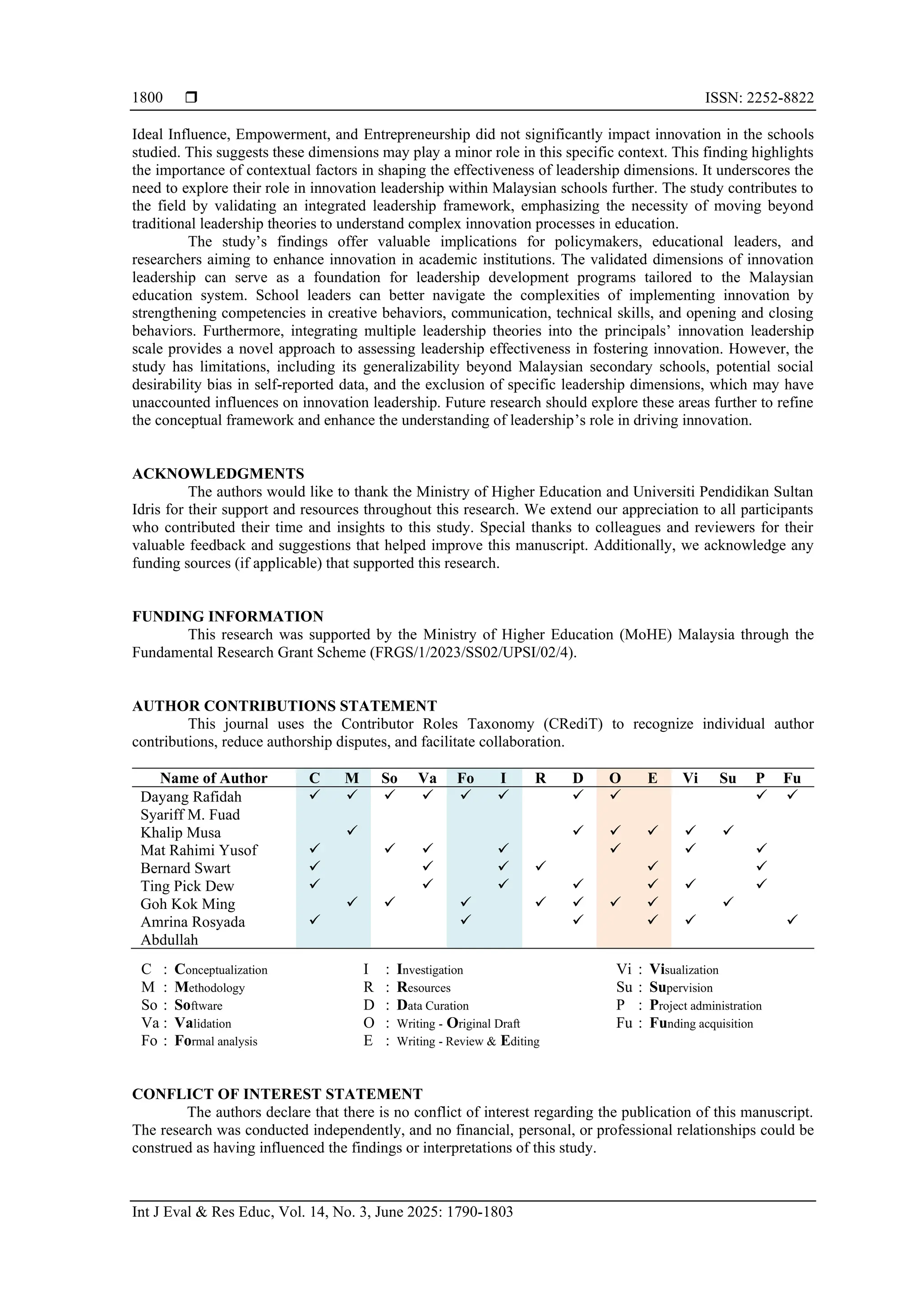 Validation of principal’s innovation leadership scale using factor ...