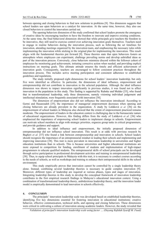 Validation of principal’s innovation leadership scale using factor ...