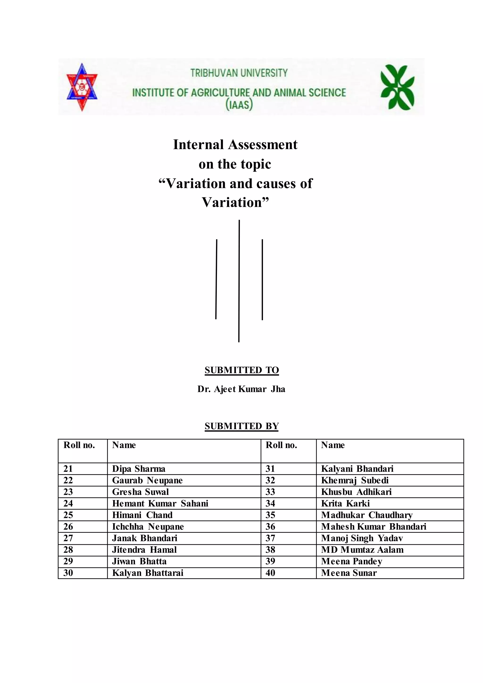 Variation and causes of variation | DOCX
