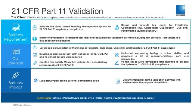 21 CFR Part 11 Validation
