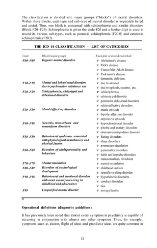 Claissifying and Diagnosing Mental Disorder | PDF