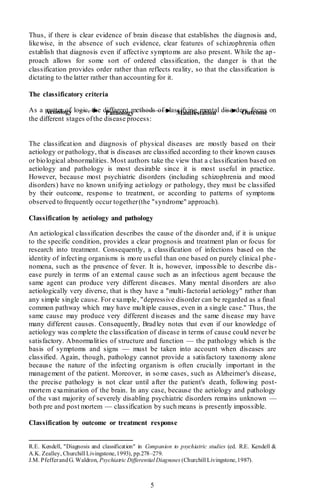 Claissifying and Diagnosing Mental Disorder | PDF