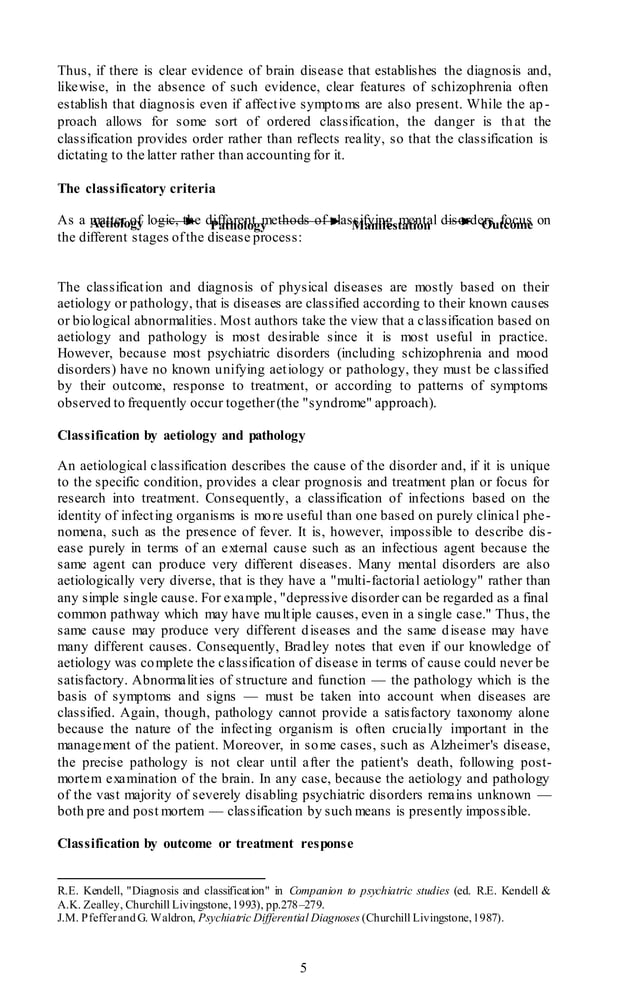 Claissifying and Diagnosing Mental Disorder | PDF