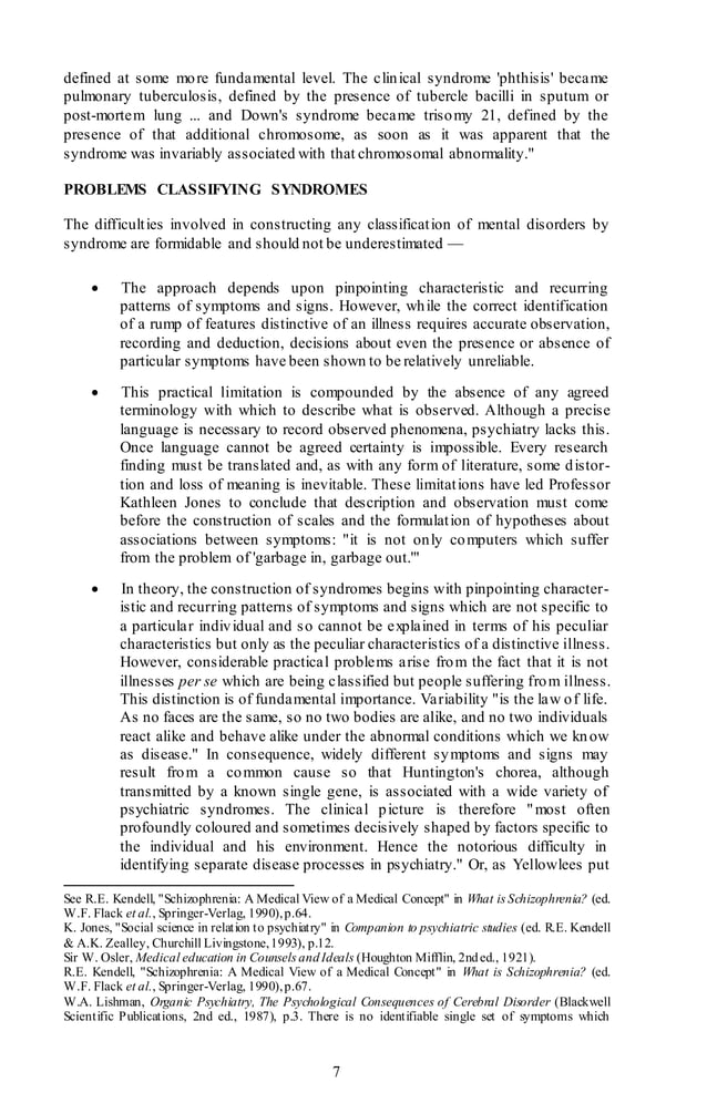 Claissifying and Diagnosing Mental Disorder | PDF
