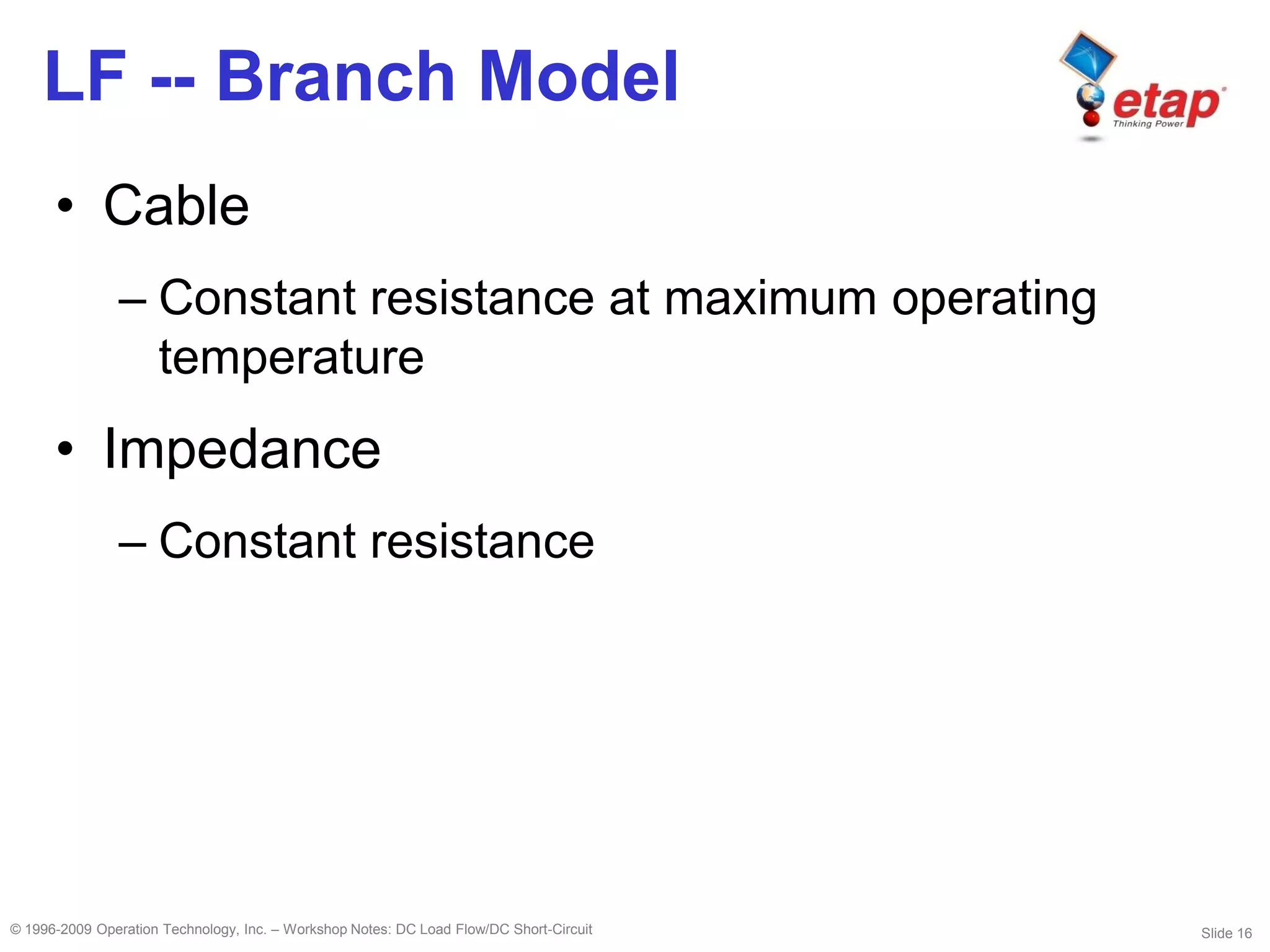 ETAP - dc lf and dc sc | DC Load Flow & DC short-Circuit | PDF