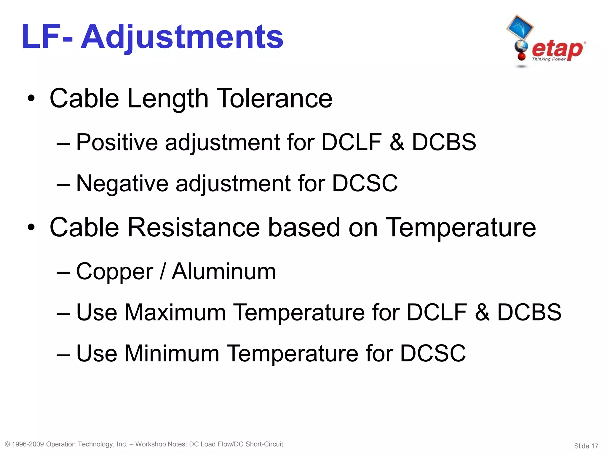 ETAP - dc lf and dc sc | DC Load Flow & DC short-Circuit | PDF