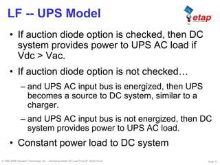 ETAP - dc lf and dc sc | DC Load Flow & DC short-Circuit | PDF