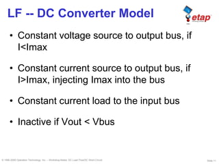 ETAP - dc lf and dc sc | DC Load Flow & DC short-Circuit | PDF