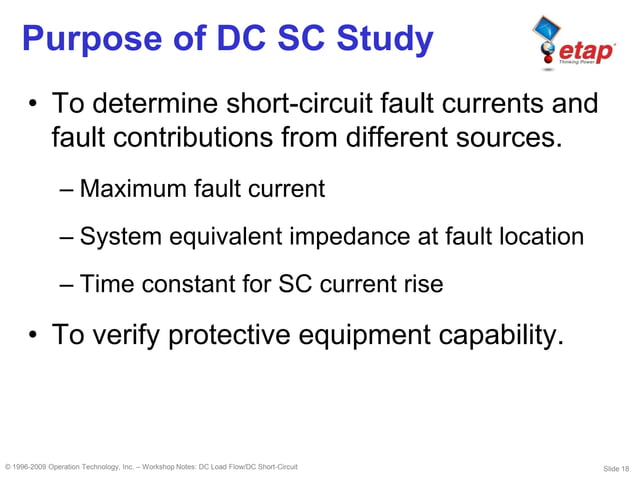 ETAP - dc lf and dc sc | DC Load Flow & DC short-Circuit | PDF