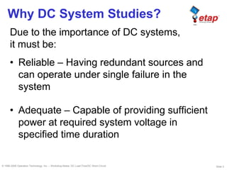 ETAP - dc lf and dc sc | DC Load Flow & DC short-Circuit | PDF