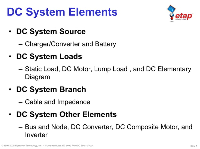ETAP - dc lf and dc sc | DC Load Flow & DC short-Circuit | PDF