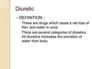 Diuretic Drugs | PPT