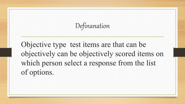Objective Types Items | PPT