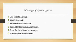 Objective Types Items | PPT