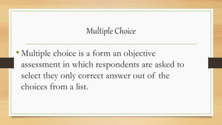 Objective Types Items | PPT