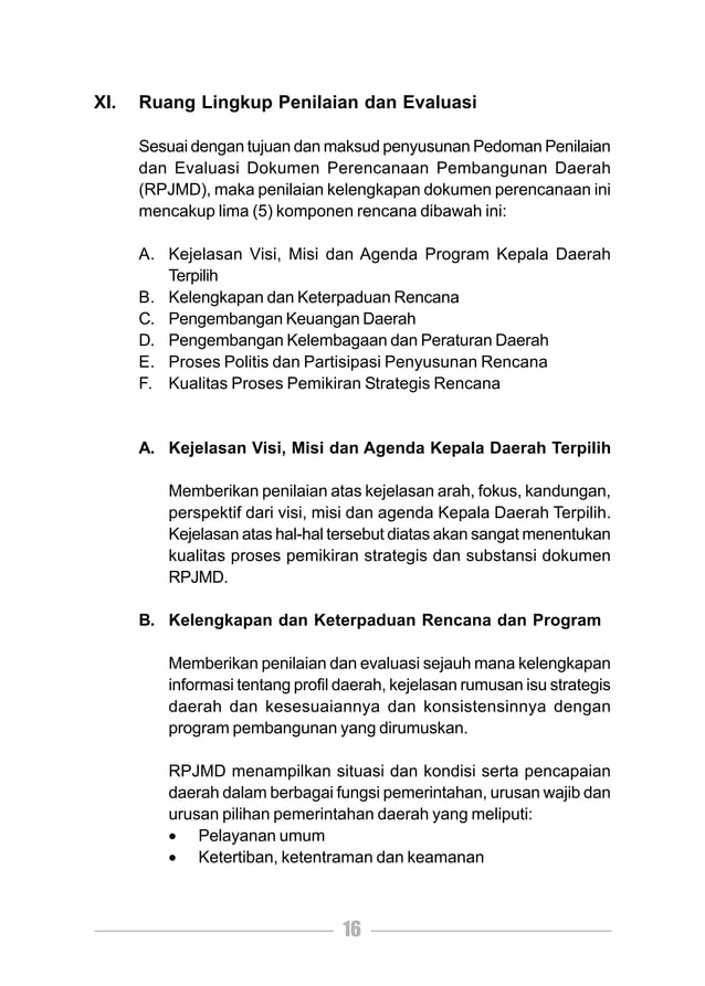 Pedoman Penilaian Dokumen Perencanaan Pembangunan Daerah (Rencana Pembangunan Jangka Menengah ...