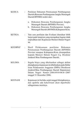Pedoman Penilaian Dokumen Perencanaan Pembangunan Daerah (Rencana Pembangunan Jangka Menengah ...