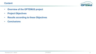 OPTEMUS - Optimised Energy Management and Use | PPT