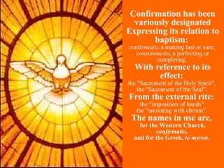 21 R C I A Sacrament Of Confirmation | PPT