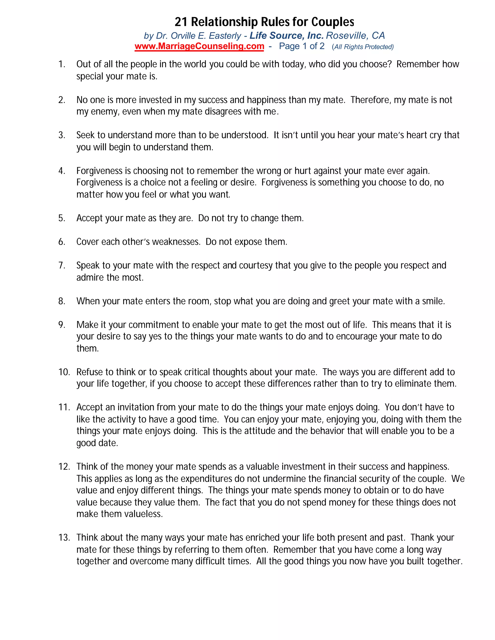 21 relationship-rules-for-couples | PDF