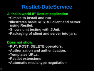 Introduction to REST and the Restlet Framework | PPT