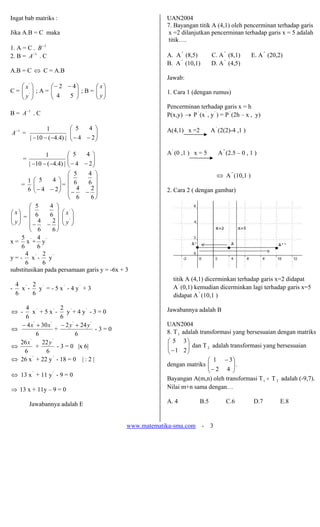 21. soal soal transformasi geometri | PDF